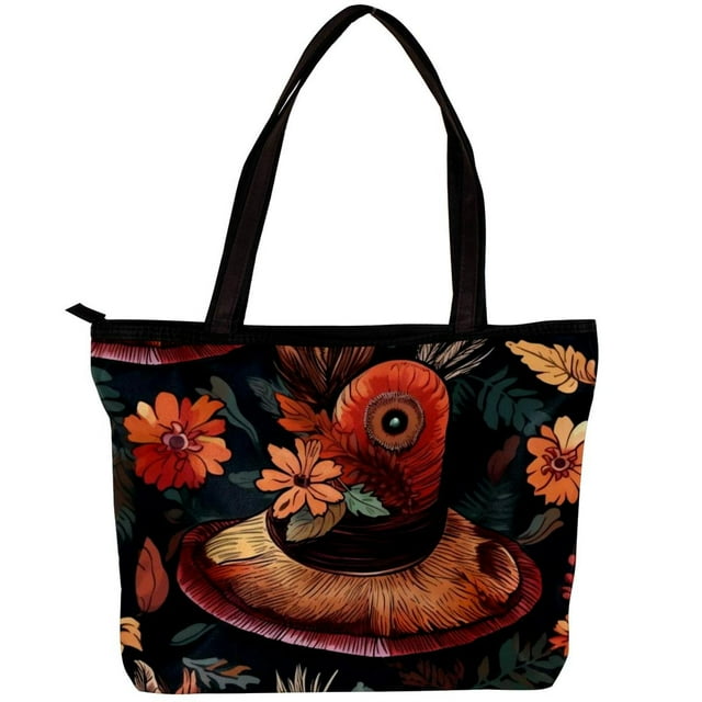 Thanksgiving Canvas Leather Mix Tote Bag with Twill, Sponge, and ...