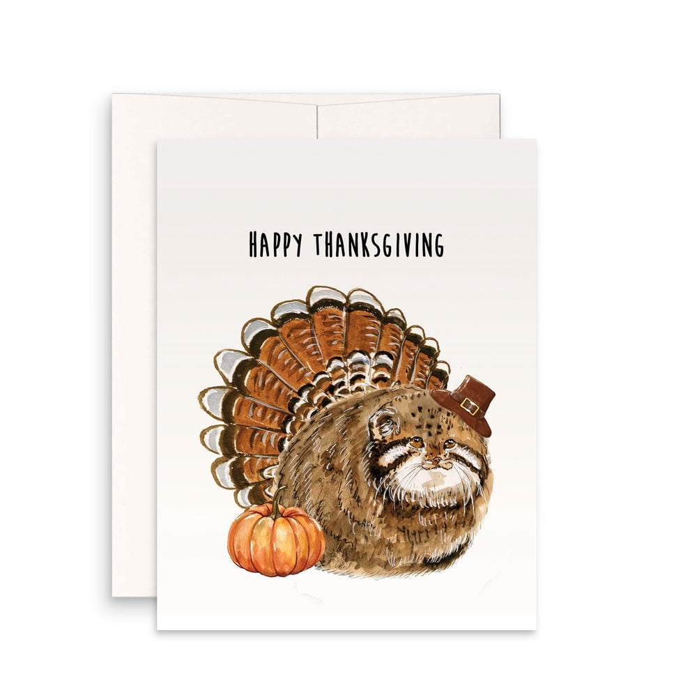 Thanksgiving Card with Adorable Turkey Design – "Happy Thanksgiving ...