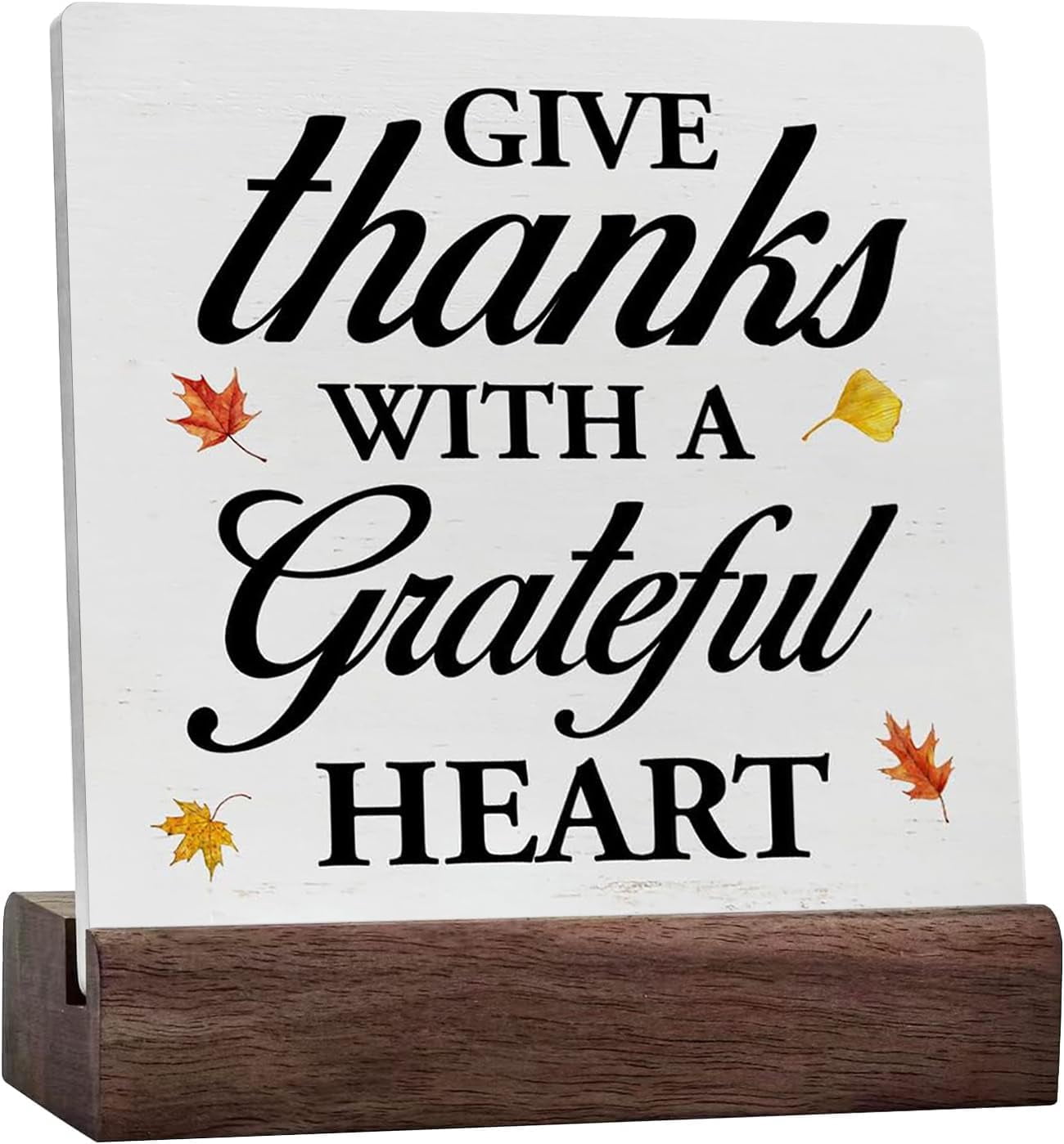 Thanksgiving Ceramic Table Sign Art Desk Decor Thanksgiving Wood Block ...