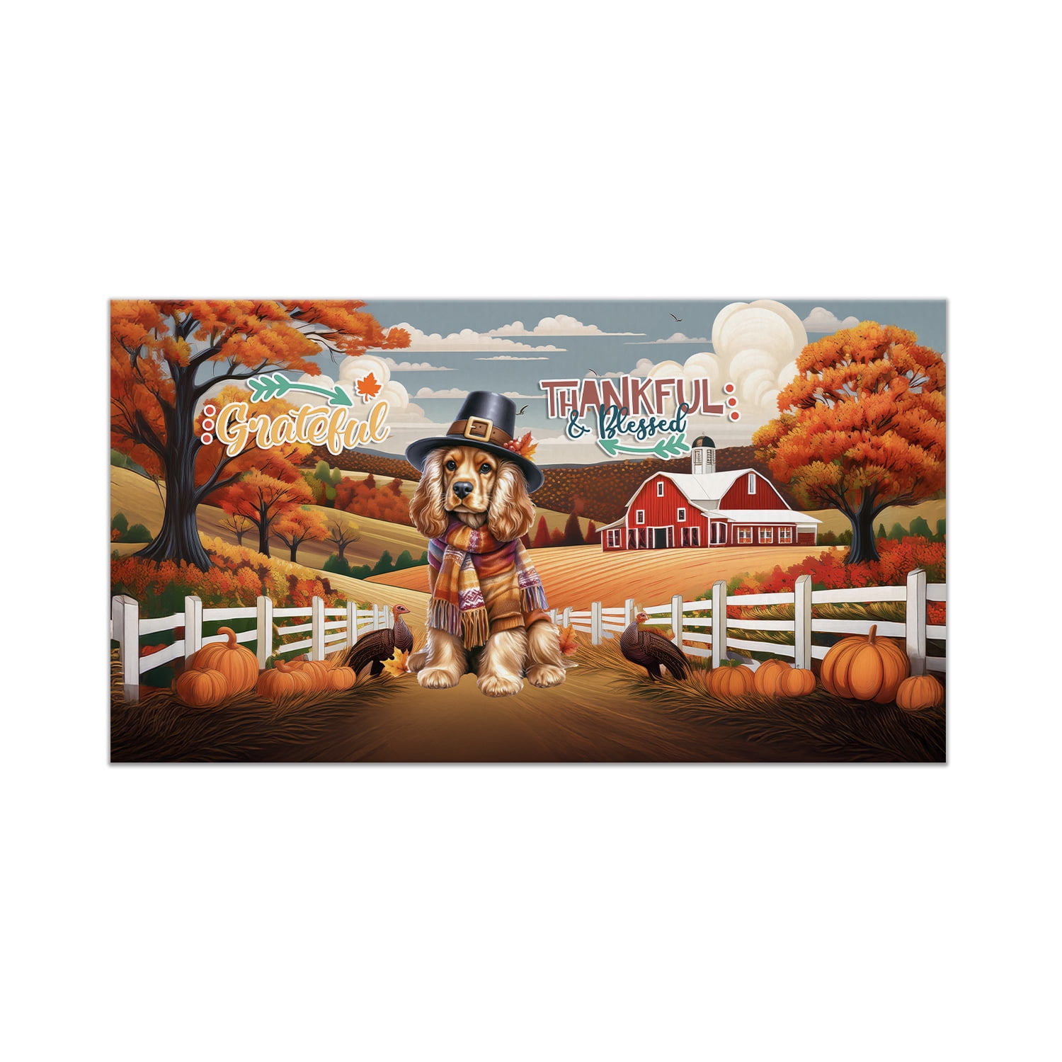 Thanksgiving Cocker Spaniel Pilgrim Grateful, Thankful, Blessed Fall ...