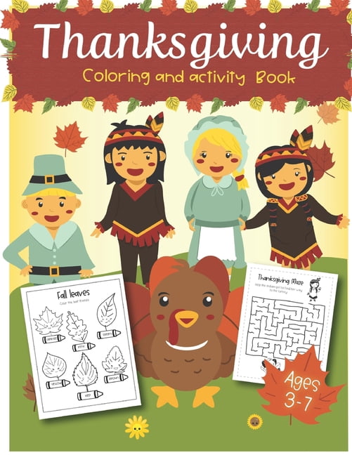 Thanksgiving Coloring and Activity Book ages 3-7 : Coloring Pages, Word ...