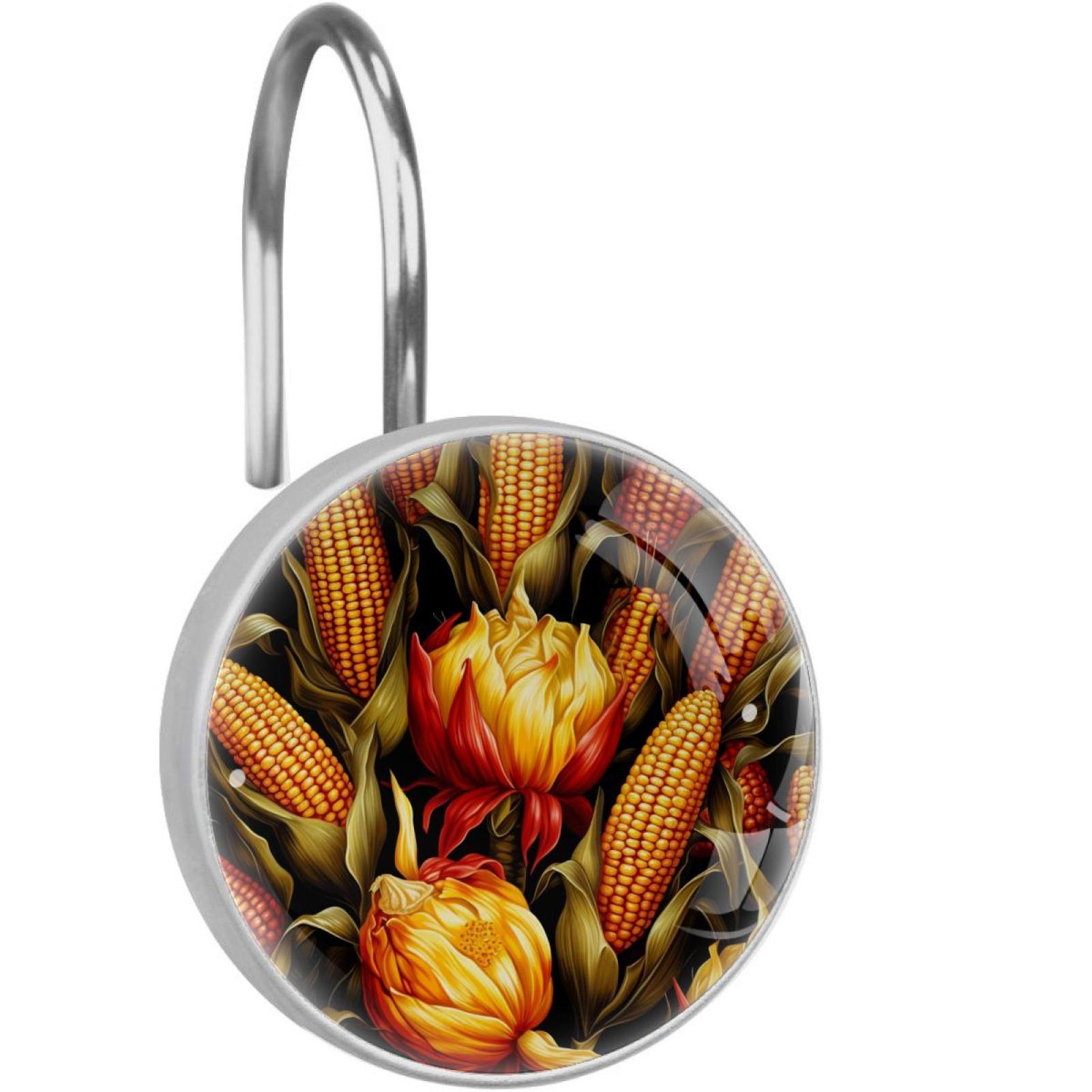 Thanksgiving Corn Shower Curtain Hooks （Set of 12） for Home Hotel ...