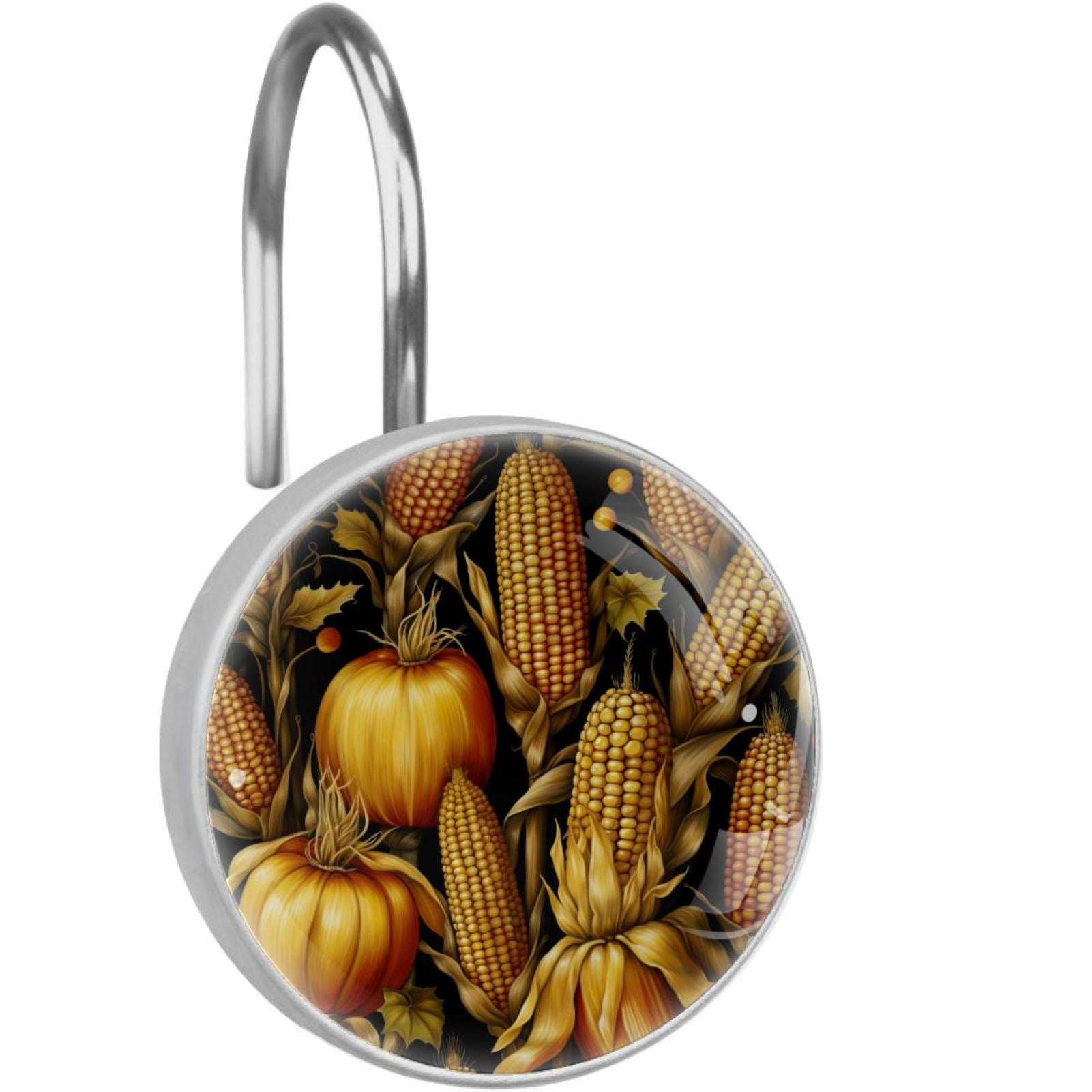 Thanksgiving Corn Shower Curtain Hooks （Set of 12） for Home Hotel ...