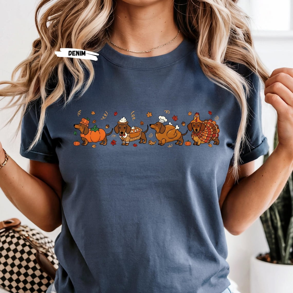 Thanksgiving Dachshund Sweatshirt, Cute Wiener Dog Fall Tee, Pumpkin ...