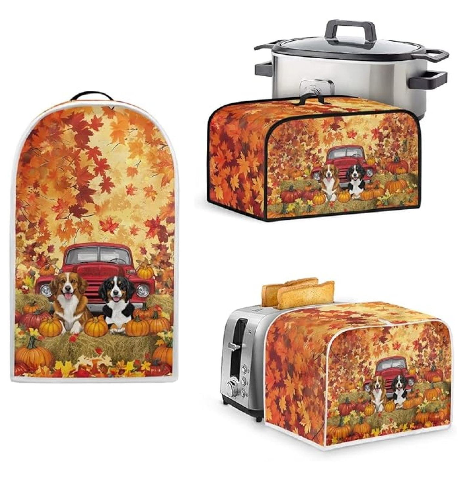Thanksgiving Day 2 Slice Toaster Cover Dogs Pumpkins Bread Machine ...