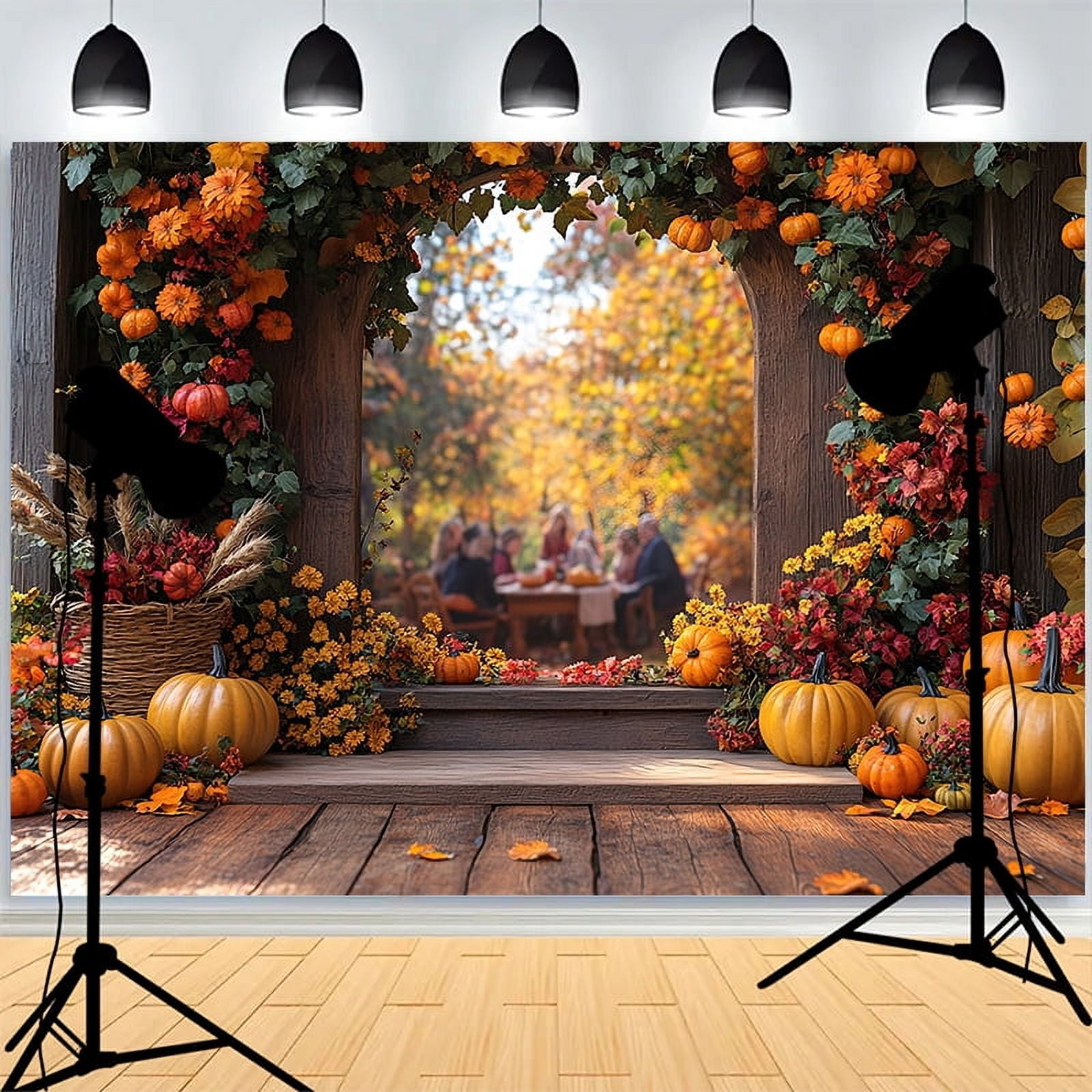 Thanksgiving Day 3d Podium Haunted Background Glowing Steps Spooky ...