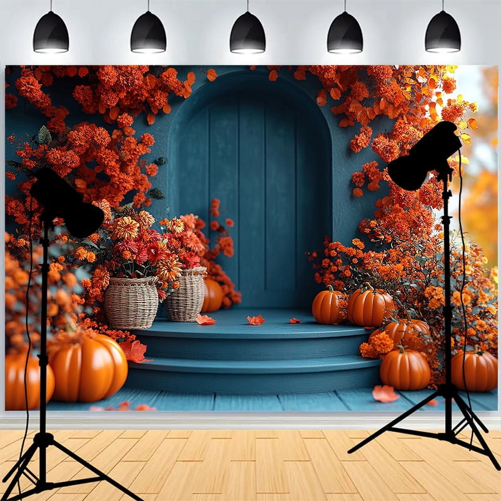 Thanksgiving Day 3d Podium Haunted Background Glowing Steps Spooky ...