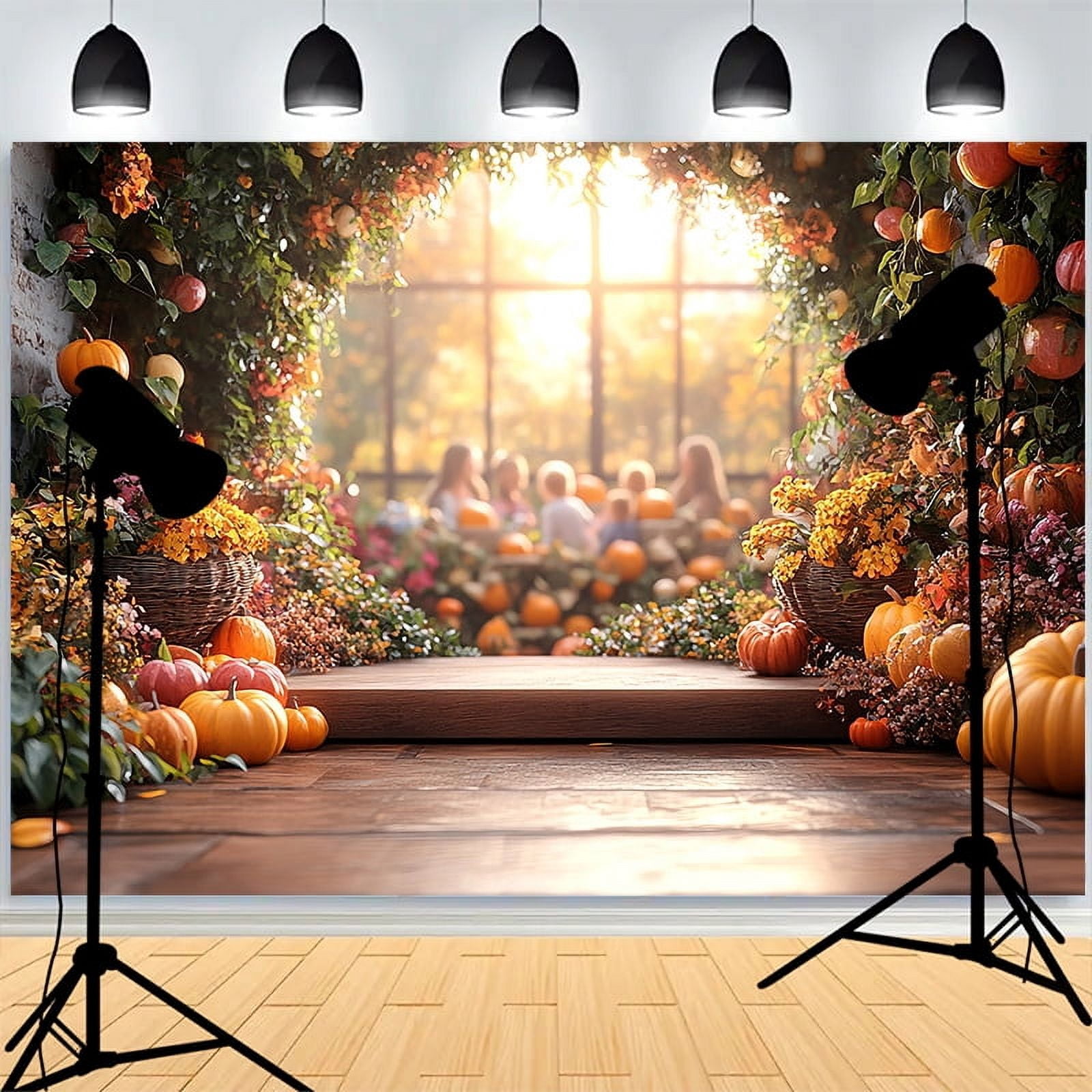 Thanksgiving Day 3d Podium Haunted Background Glowing Steps Spooky ...