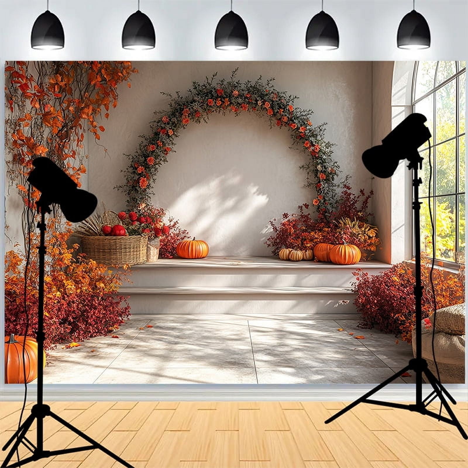 Thanksgiving Day 3d Podium Haunted Background Glowing Steps Spooky ...
