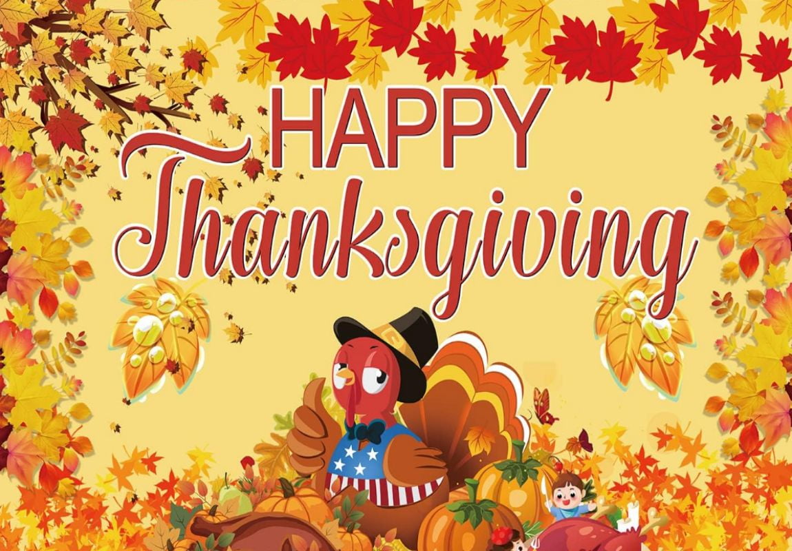 Thanksgiving Day Backdrop Autumn Pumpkin Party rations Harvest Turkey ...