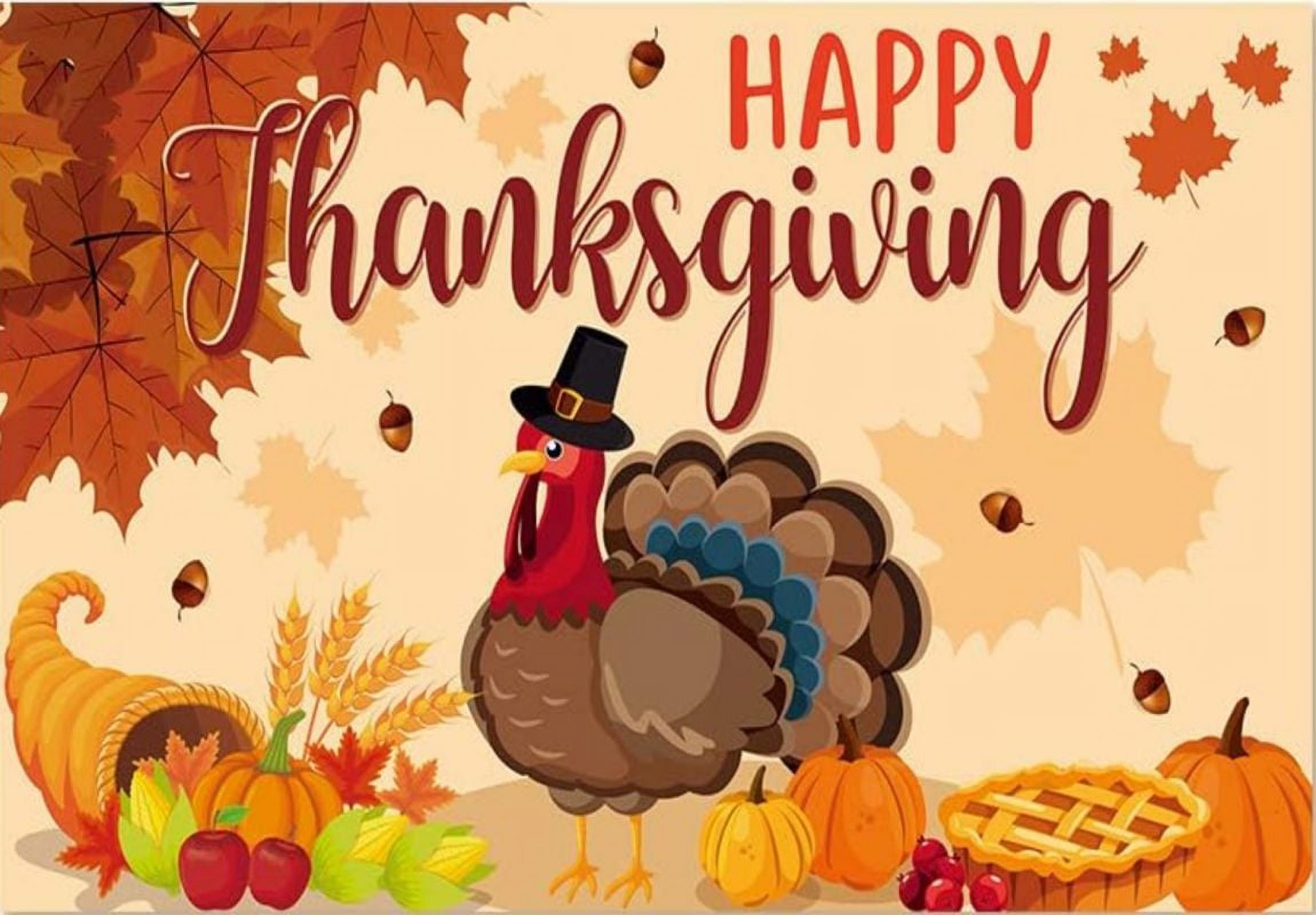 Thanksgiving Day Backdrop Autumn Pumpkin Party rations Harvest Turkey ...