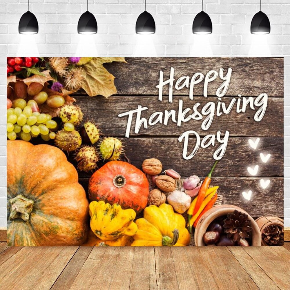 Thanksgiving Day Backdrop Theme Party Decoration Fruits Turkey Dining ...