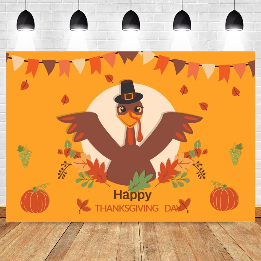 Thanksgiving Day Backdrop Theme Party Decoration Fruits Turkey Dining ...