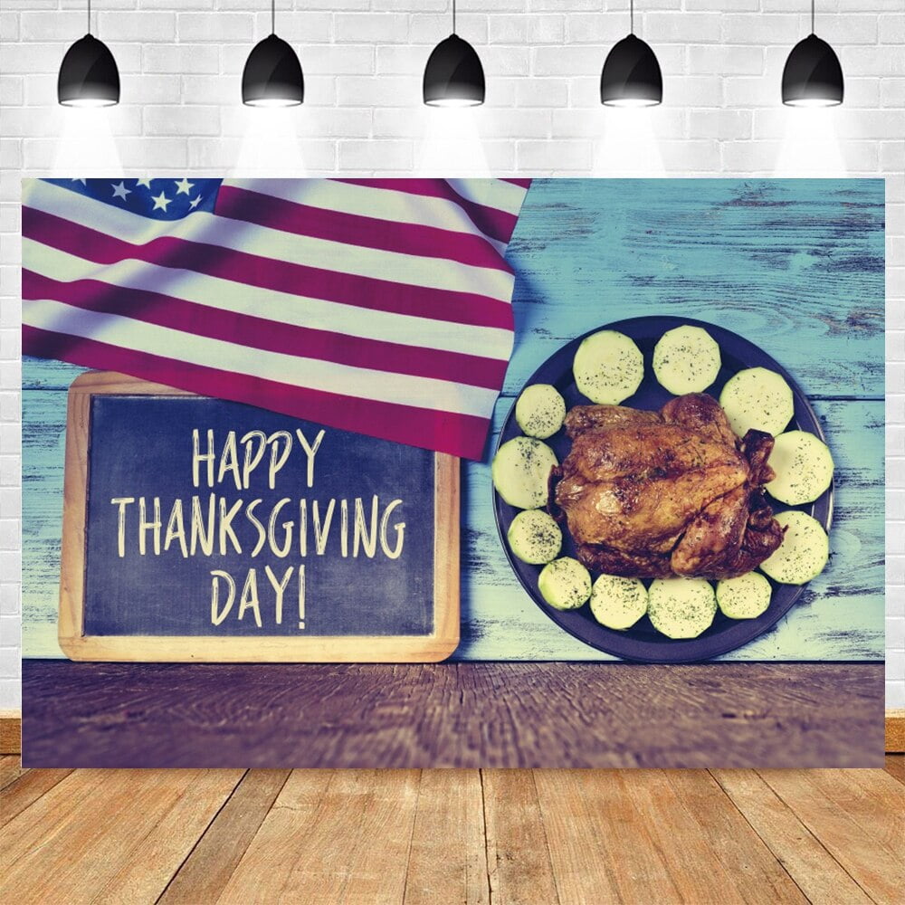 Thanksgiving Day Backdrop Theme Party Decoration Fruits Turkey Dining ...