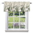 Thanksgiving Day Leaf Valances for Windows, Vintage Farm Green White ...