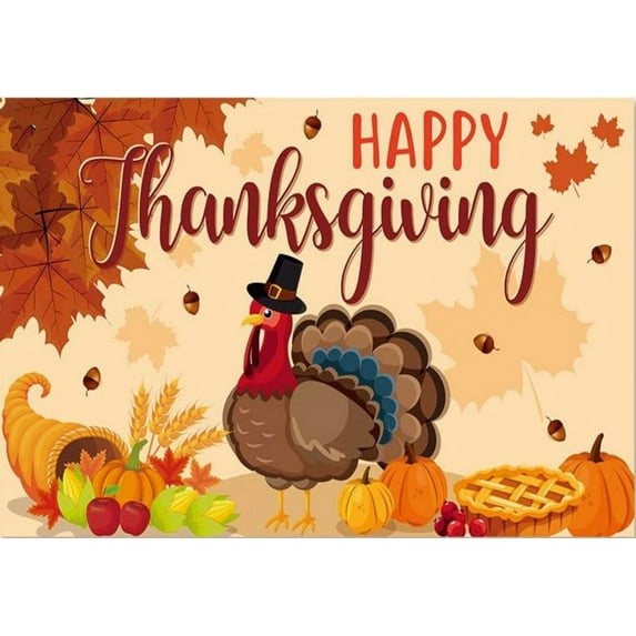 Thanksgiving Day Photography Backdrop Thanksgiving Turkey Pumpkin ...