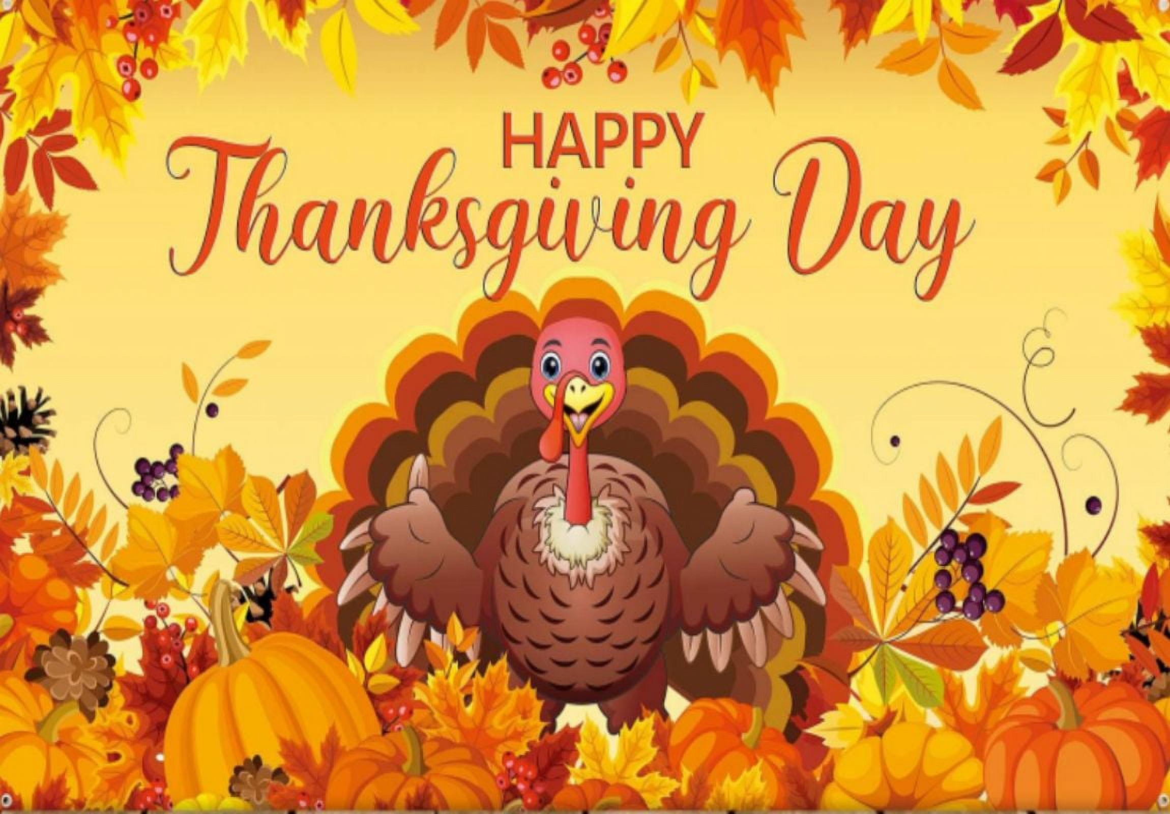 Thanksgiving Day Photography Backdrop Thanksgiving Turkey Pumpkin ...