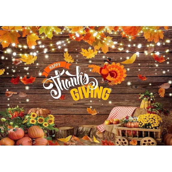 Thanksgiving Day Photography Backdrop Thanksgiving Turkey Pumpkin ...