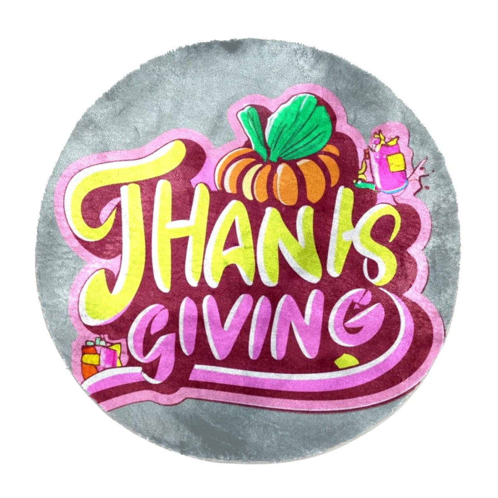 Thanksgiving Day Round Bathroom Rugs, Non-Slip Bath Mats for Bathroom ...