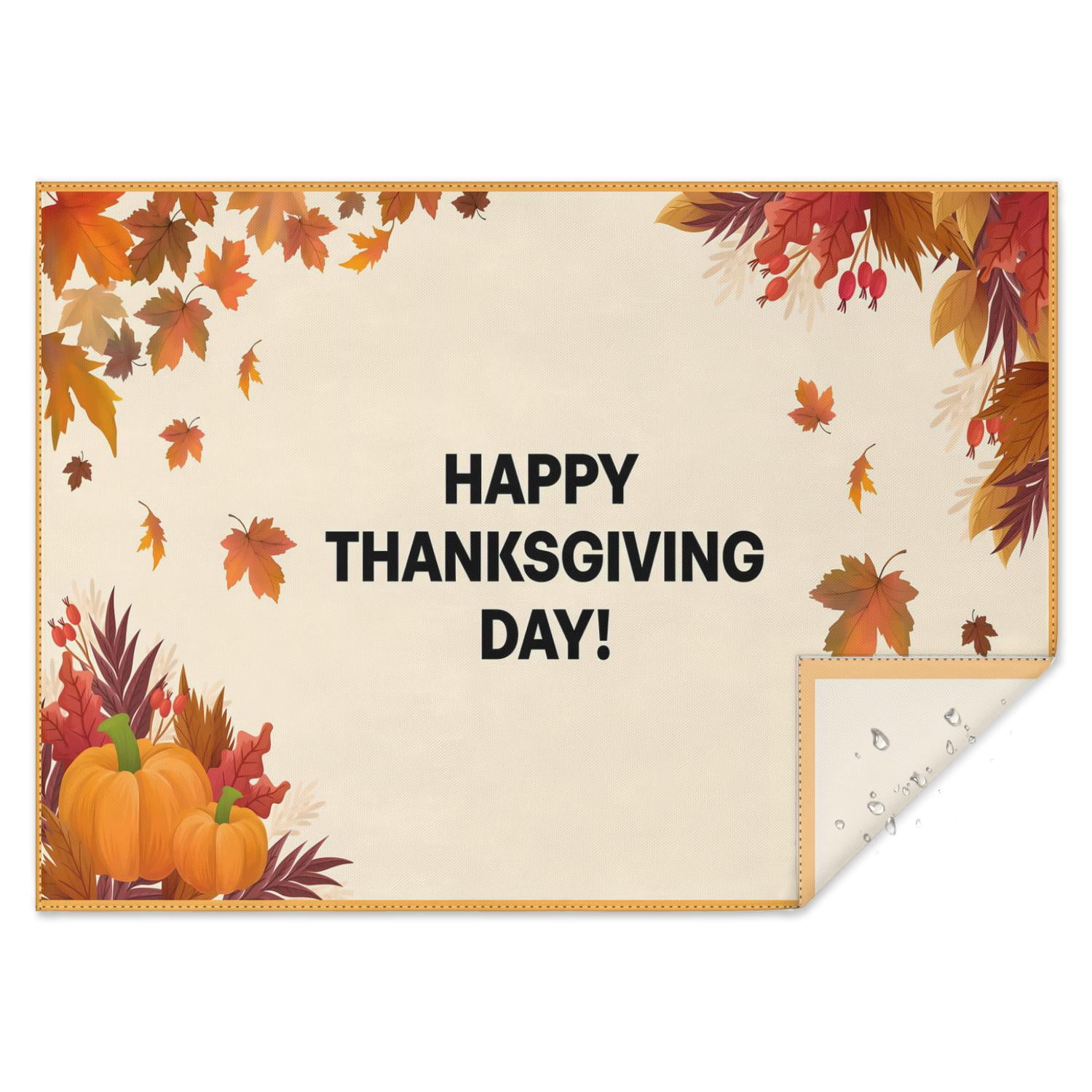 Thanksgiving Day Tablecloth Waterproof Spillproof Tablecolths Table ...