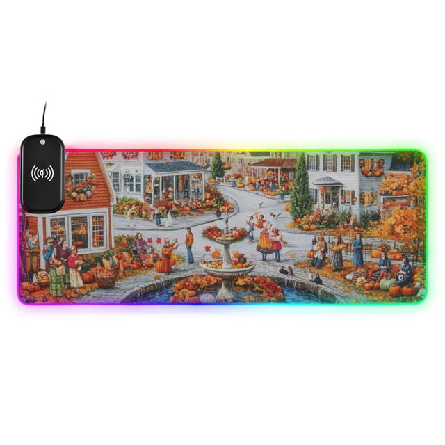 Thanksgiving Day Town Meeting Wireless Charging RGB Gaming Mouse Pad ...
