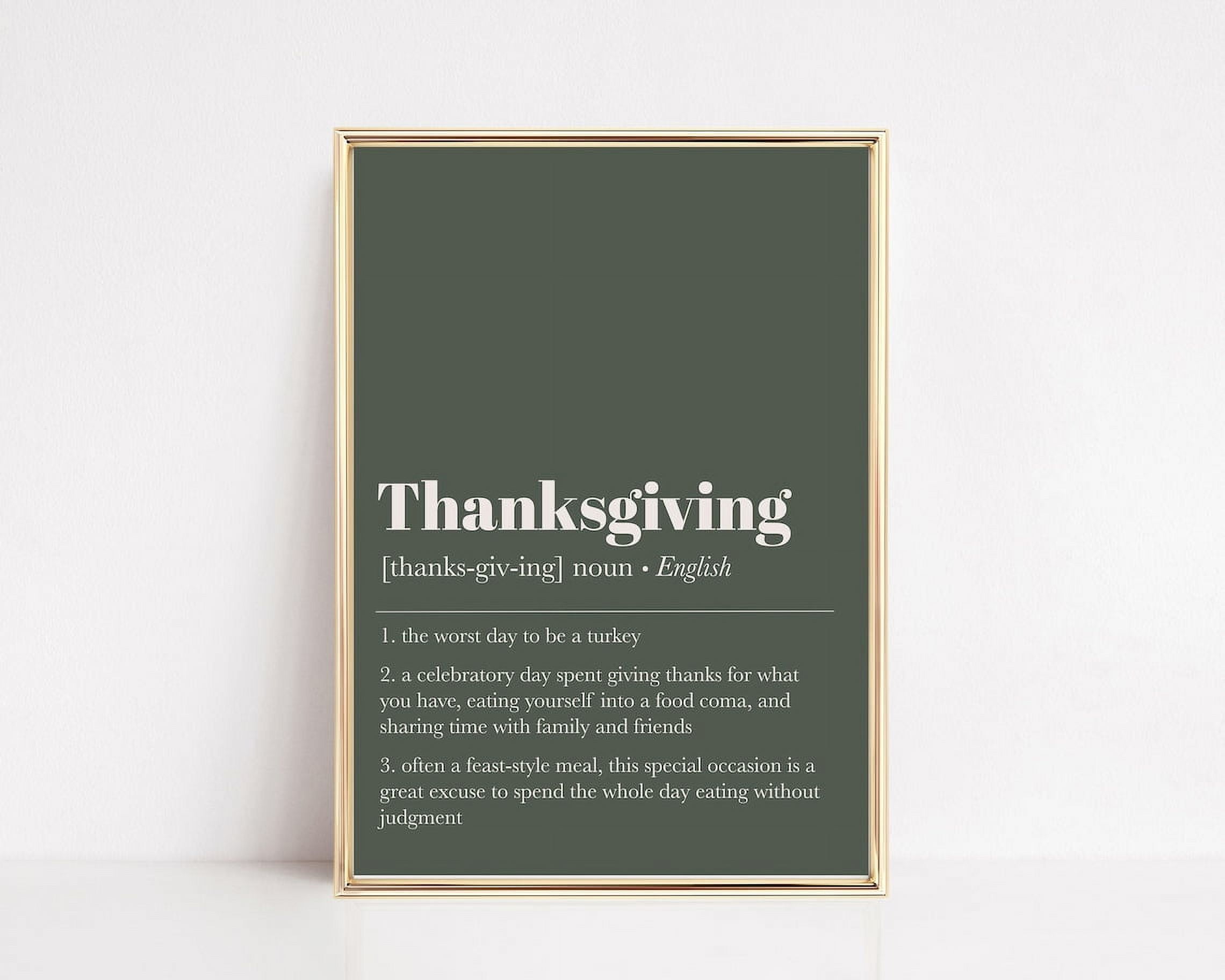 Thanksgiving Decor Thanksgiving Wall Art Fall Decor Definition Print ...