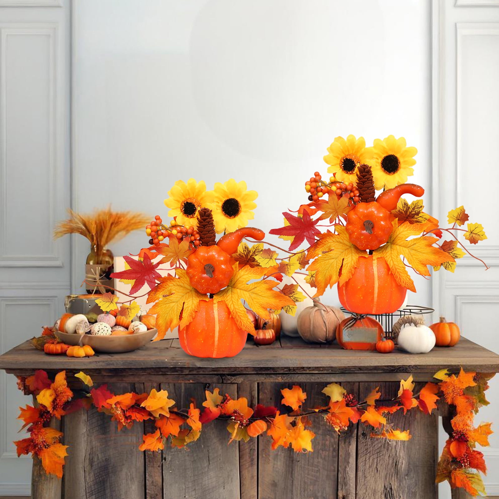 Thanksgiving Decorations Halloween Simulation Pumpkin Tree Decoration ...
