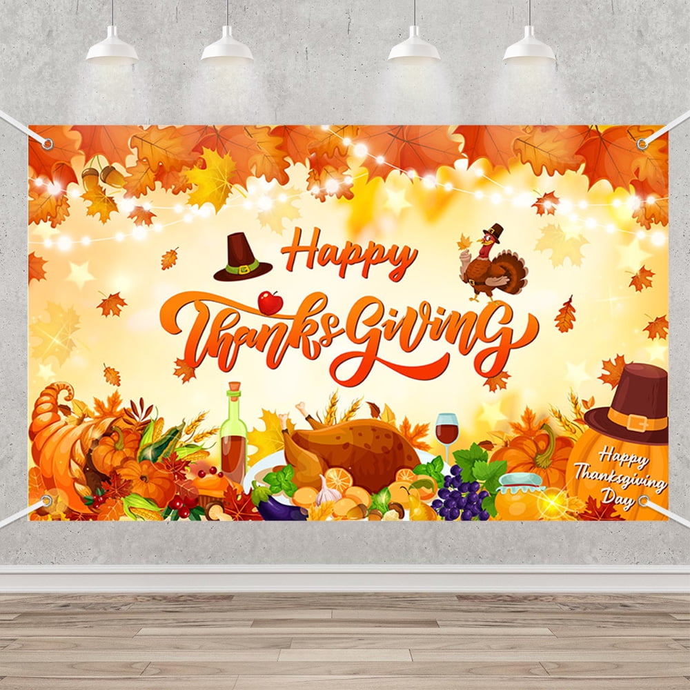 Thanksgiving Decorations, Happy Thanksgiving Banner Backdrop, Fall ...