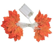 TETOU 2pcs LED Maple Leaves String Light 20Ft 40Led, Orange Autumn ...