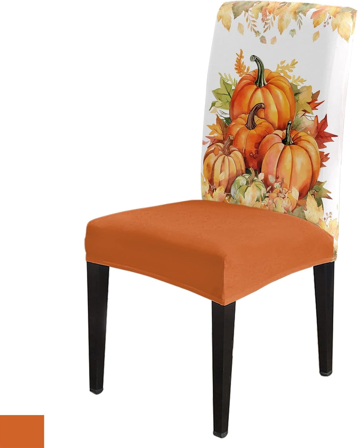 Thanksgiving Dining Chair Slipcover, Pumpkin Maple Leaves Fall Chair ...