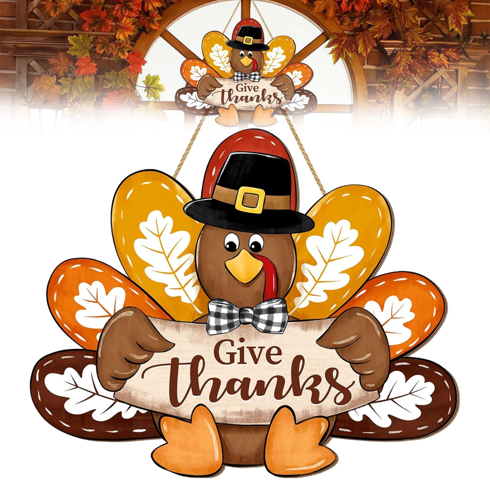 Thanksgiving Door Sign, Happy Turkey Door Hanger, Thanksgiving Door ...