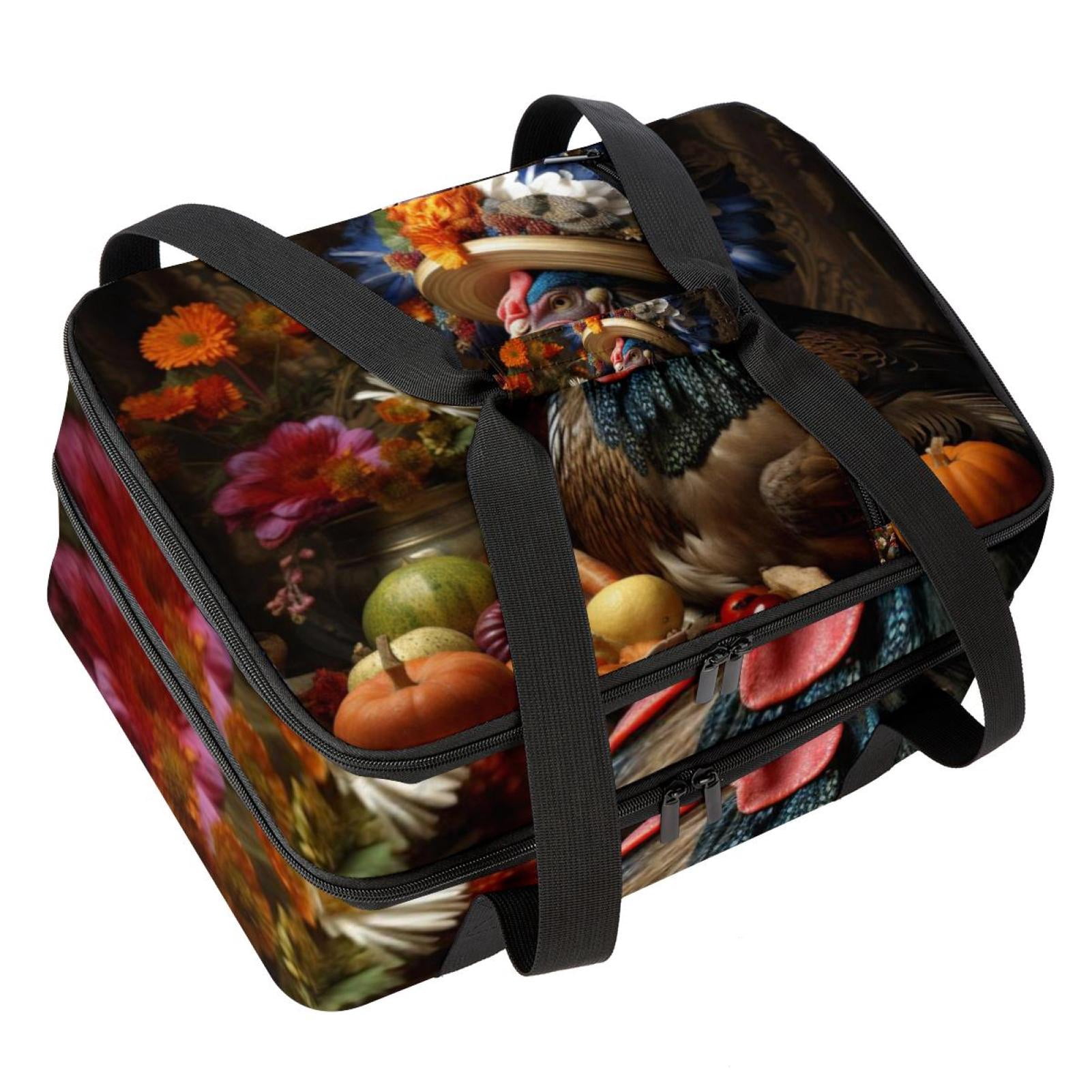 Thanksgiving Double Layered Insulated Lunch Bag with Two Compartments ...