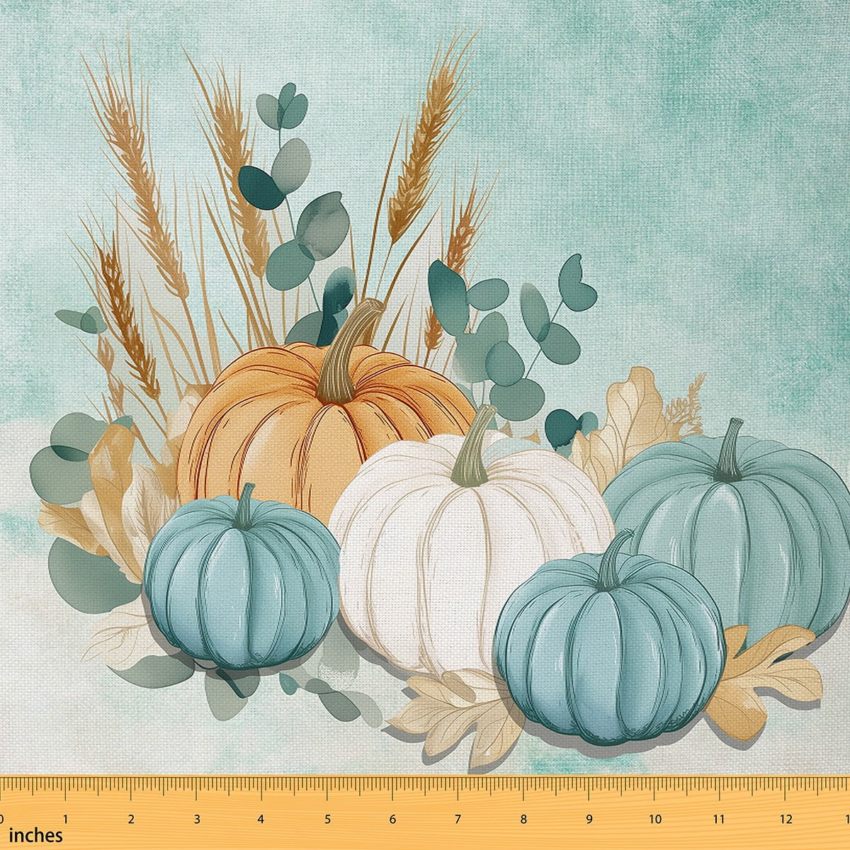 Thanksgiving Fabric by the Yard,Watercolor Ombre Pumpkin Upholstery ...