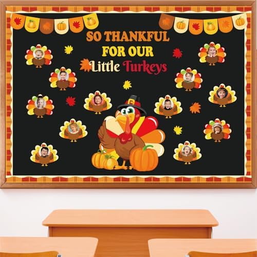 Thanksgiving Fall Bulletin Board Decorations – DIY Turkey Photo Crafts ...