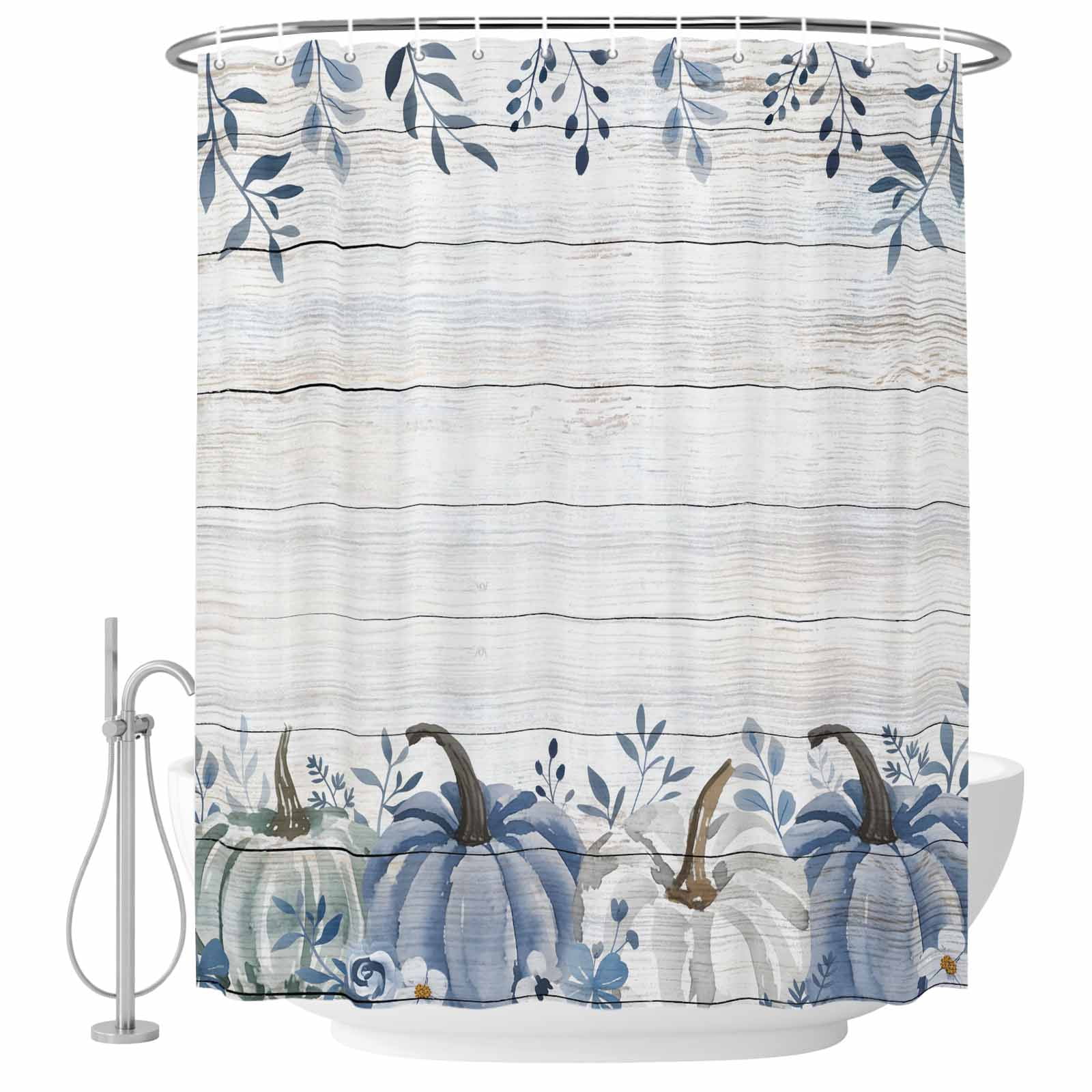 Thanksgiving Fall Shower Curtain Set - Small 36" x 72" Washable Bathtub ...