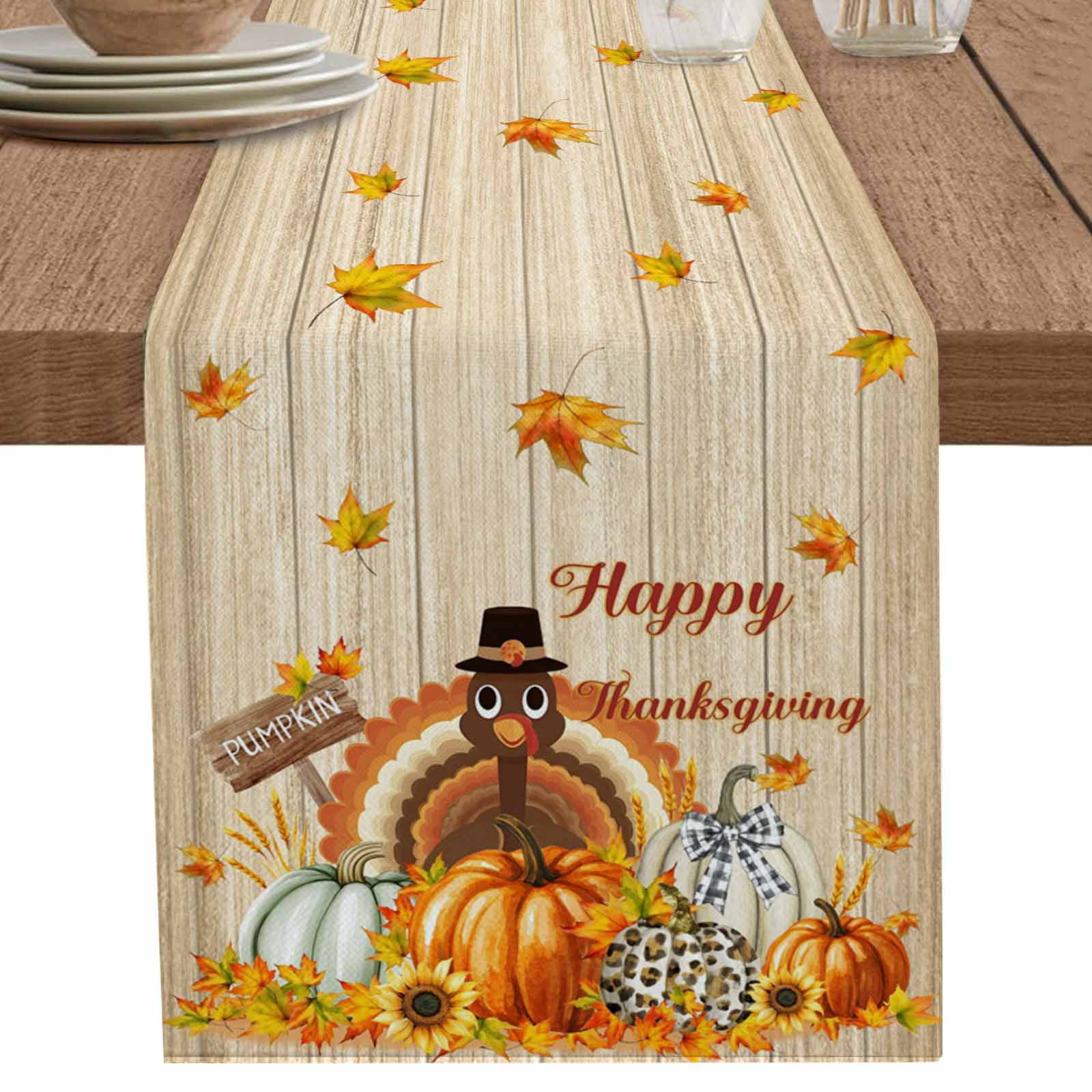 Thanksgiving Fall Table Runner 108 Inches Long for Dining Table Decor ...
