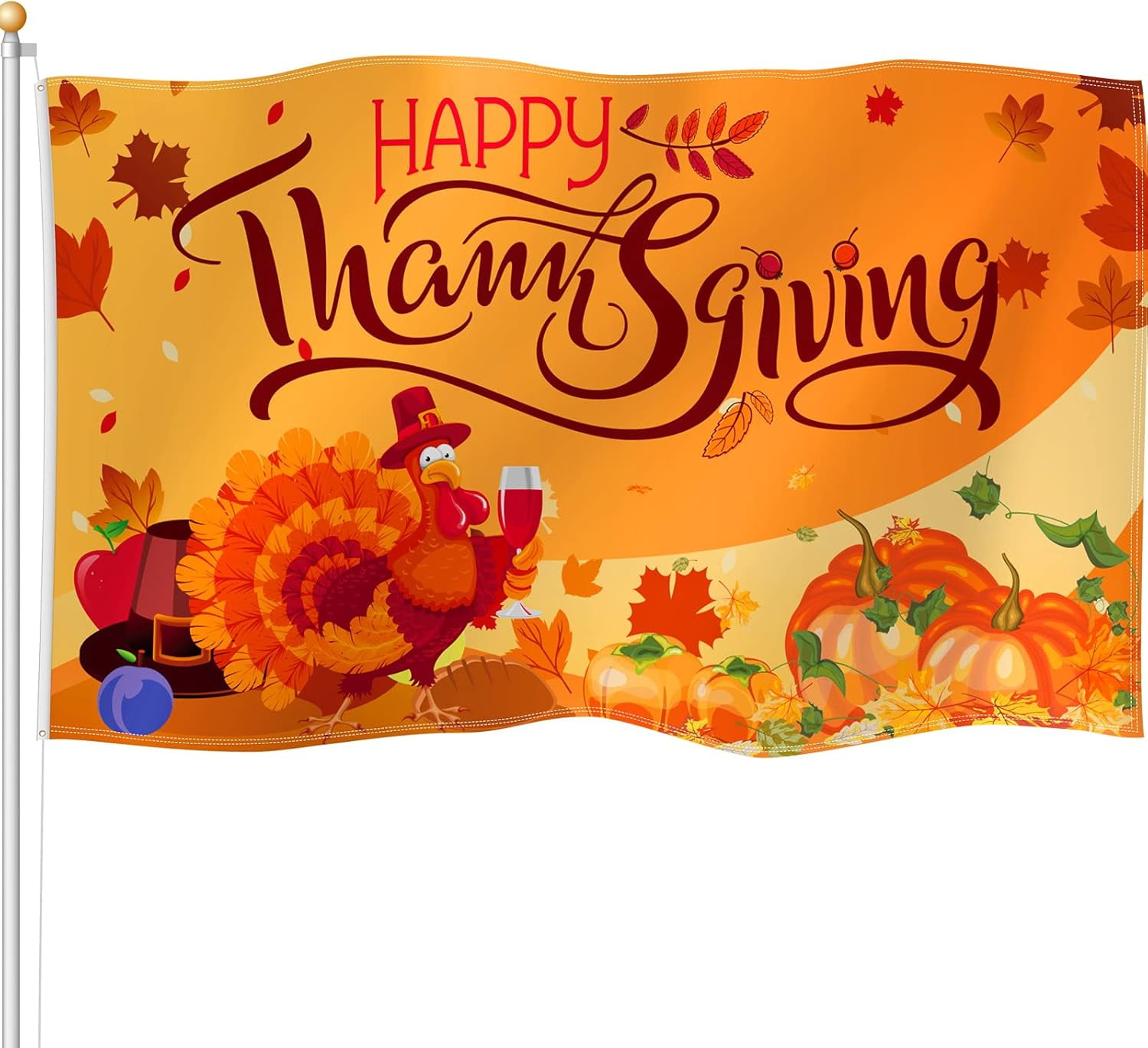 Thanksgiving Flag Winter Holiday Village Garden Yard Decor Flag for ...