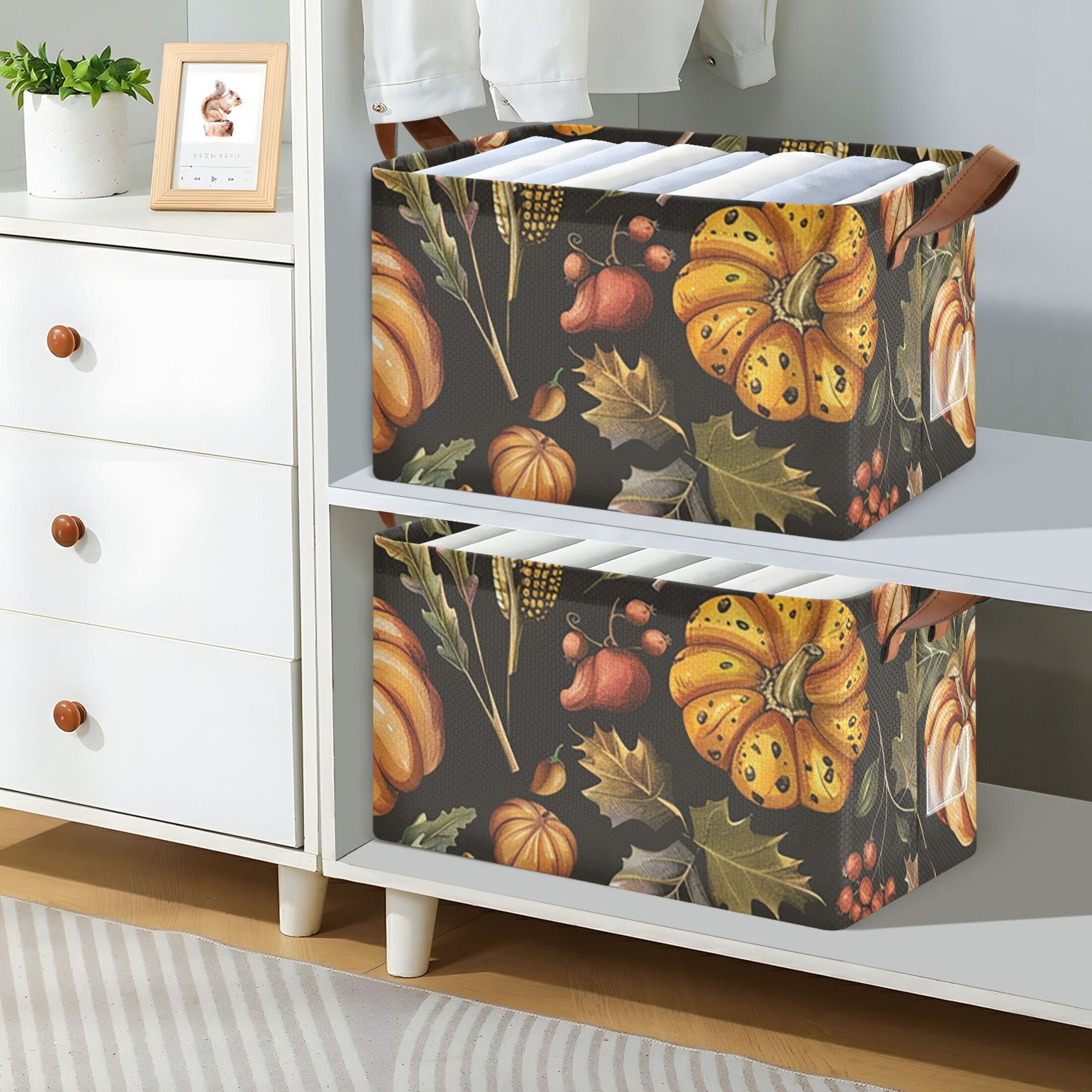 Thanksgiving Foldable Storage Large Fabric Storage Baskets Organizer ...