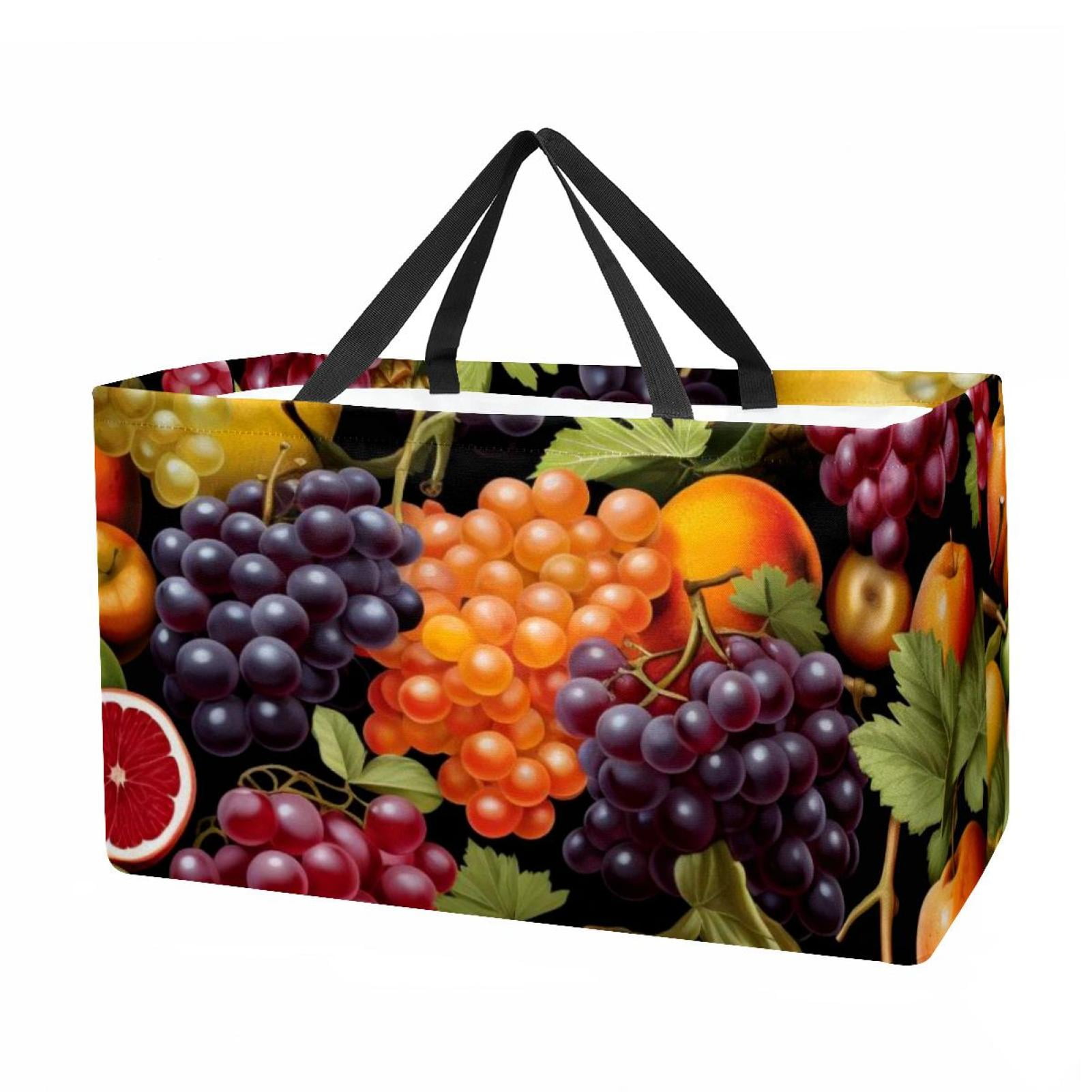 Thanksgiving Fruits Large Foldable Storage Basket and Grocery Bags ...