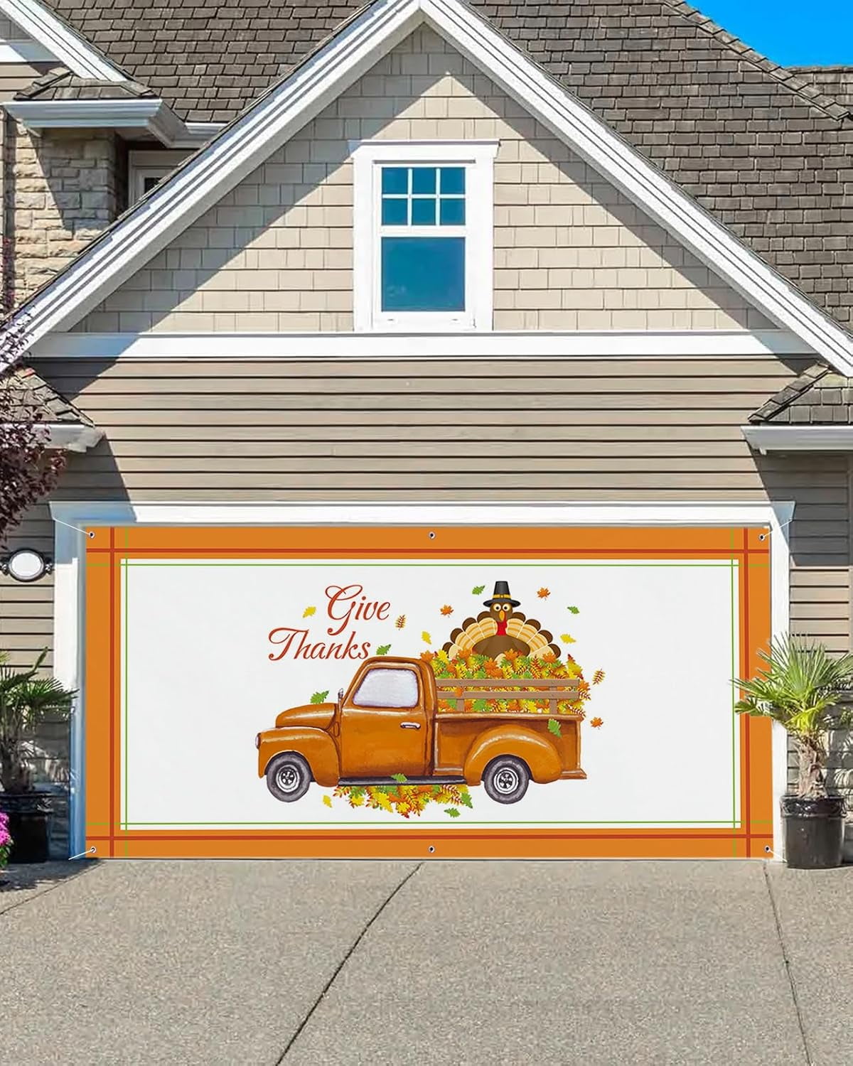 Thanksgiving Garage Door Banner Cover 6 x 13 ft, Thanksgiving Turkey ...