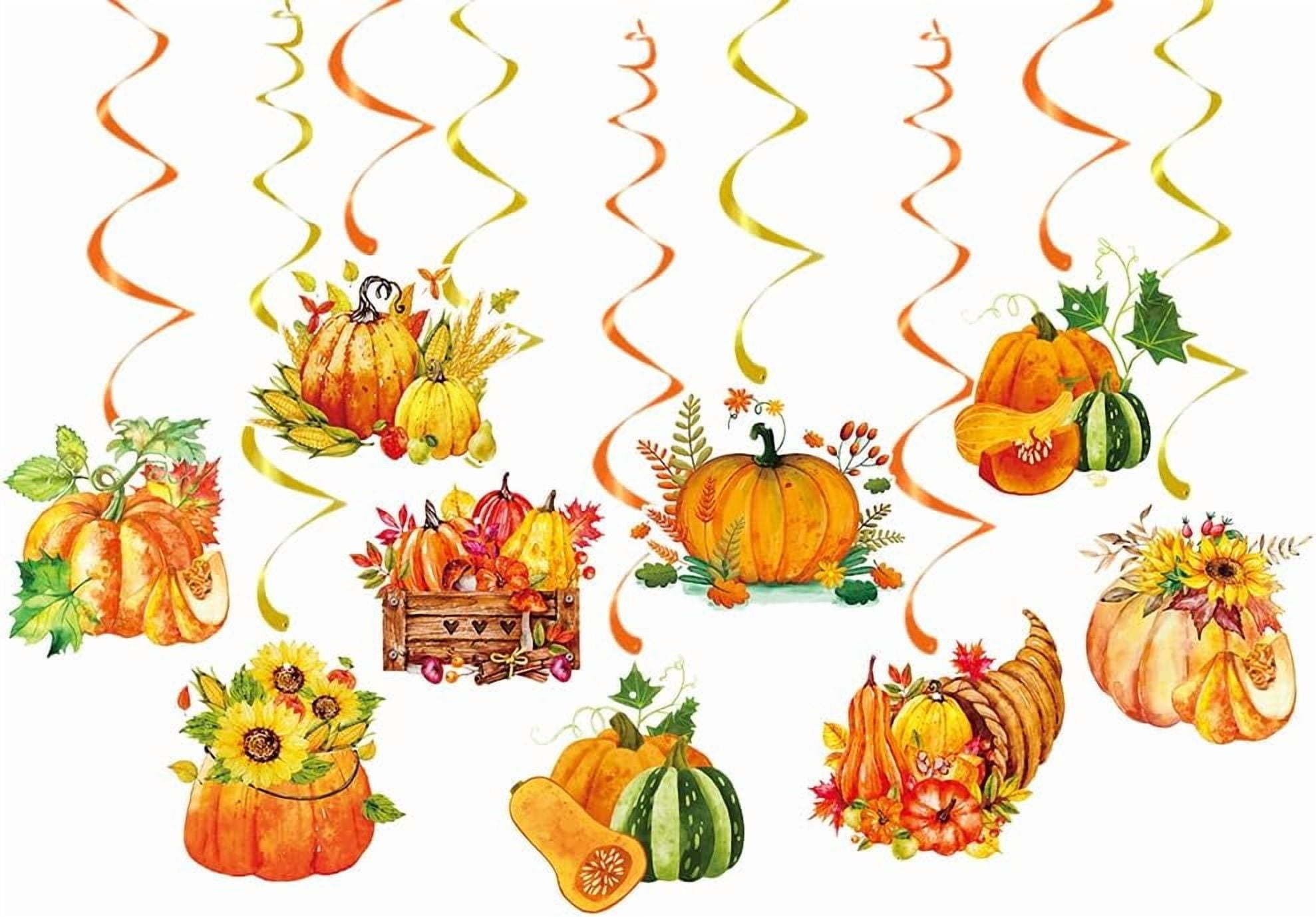 Thanksgiving Hanging Swirl Decoration Fall Pumpkin Hanging Swirls Fall ...