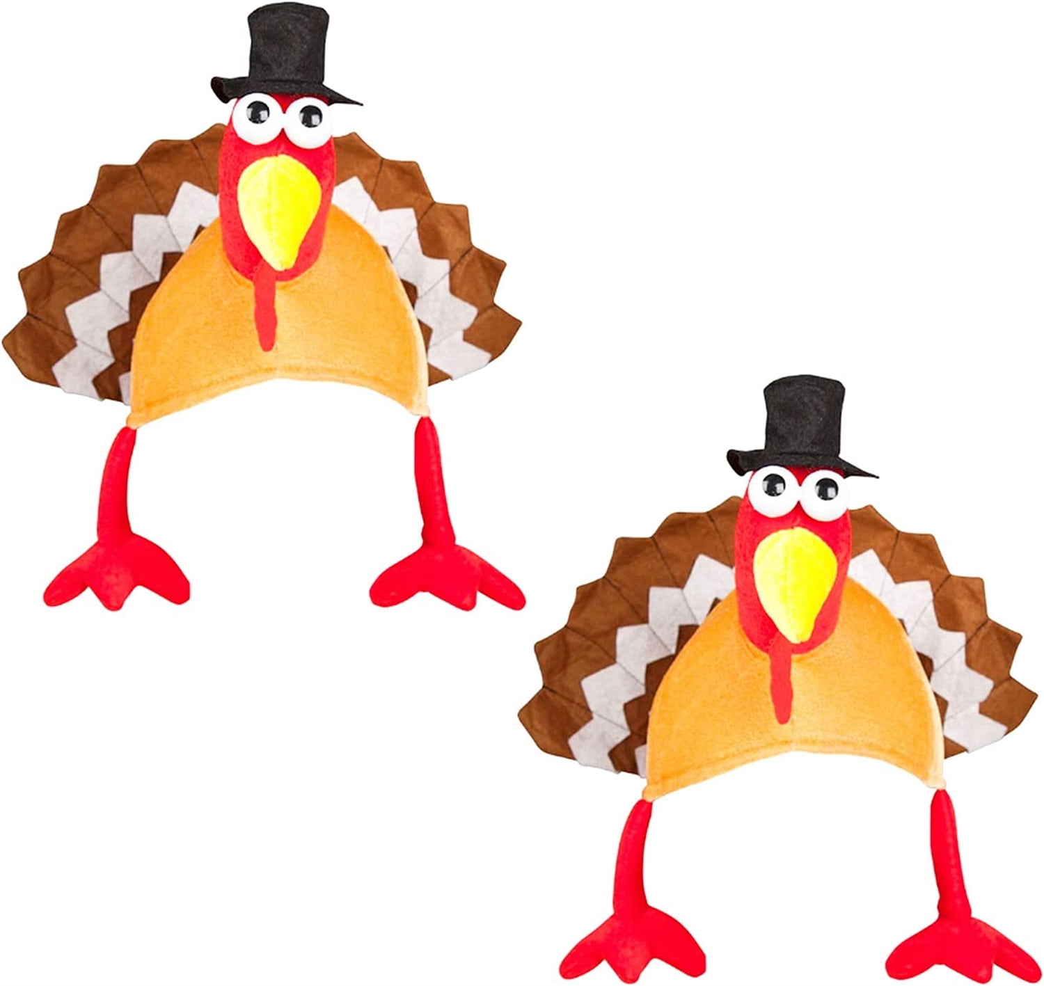 Thanksgiving Hat, 2 Pack Happiwiz Funny Roasted Cooked Turkey Hat ...