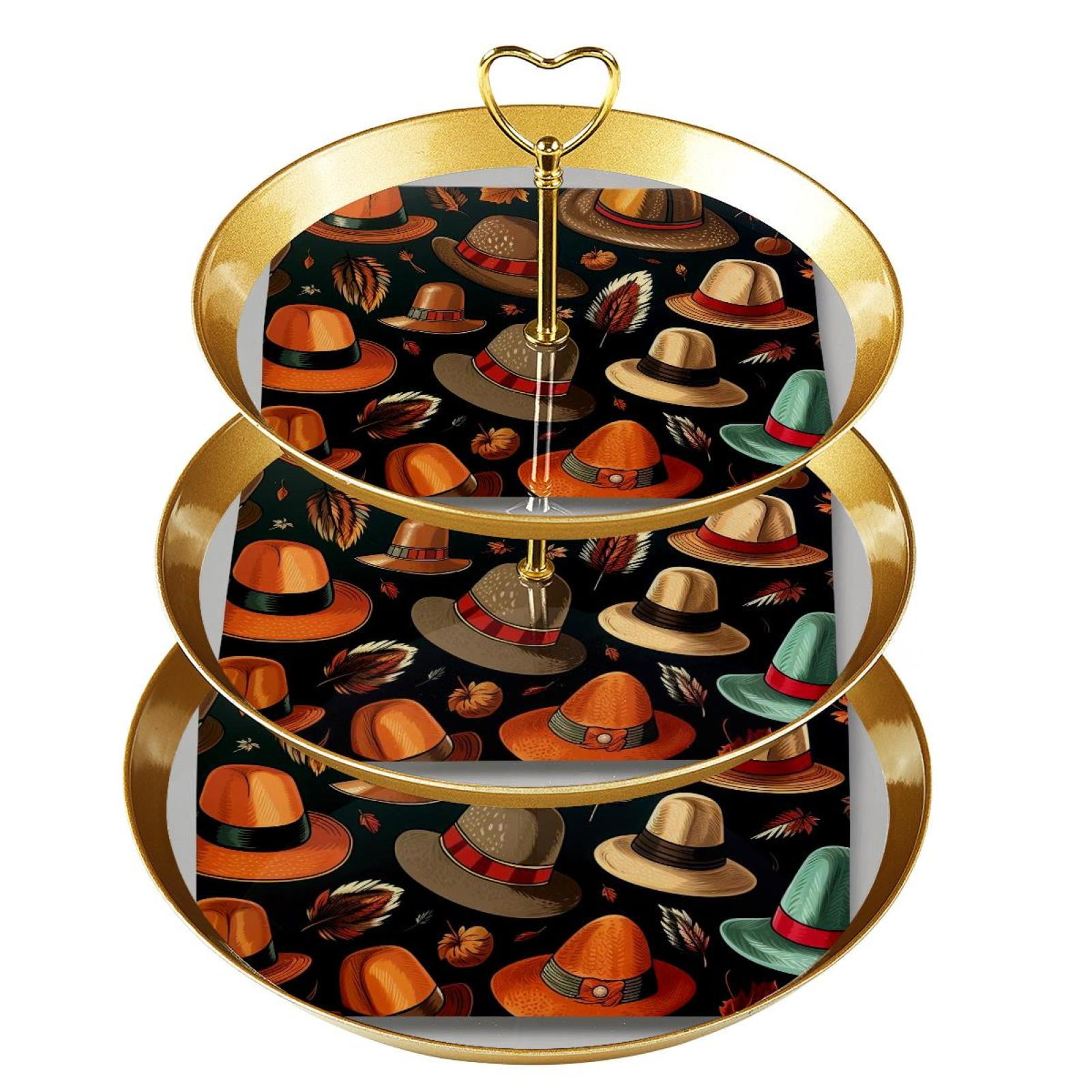 Thanksgiving Hat Plastic Discs Iron Pillar Display Stand for Dessert ...