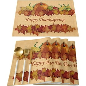 Serafina Home Modern Farmhouse Autumn Leaves Placemats, Set of Six (6 ...