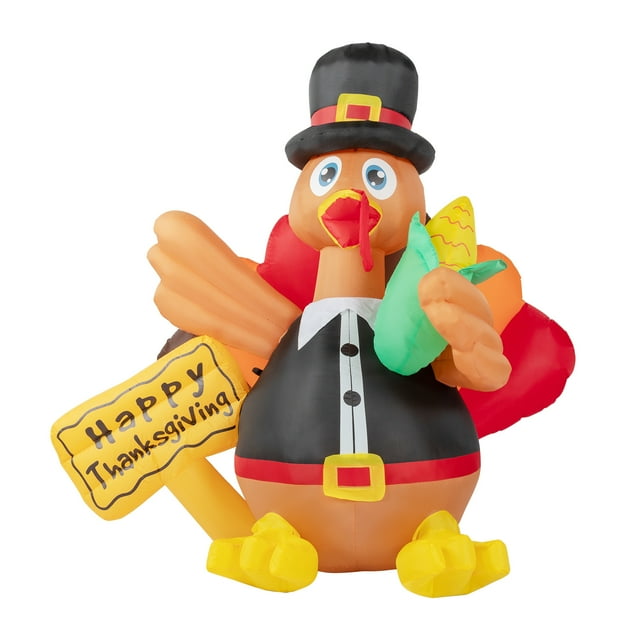 Thanksgiving Inflatable Decorations, 5FT Lighted Inflatables Turkey ...
