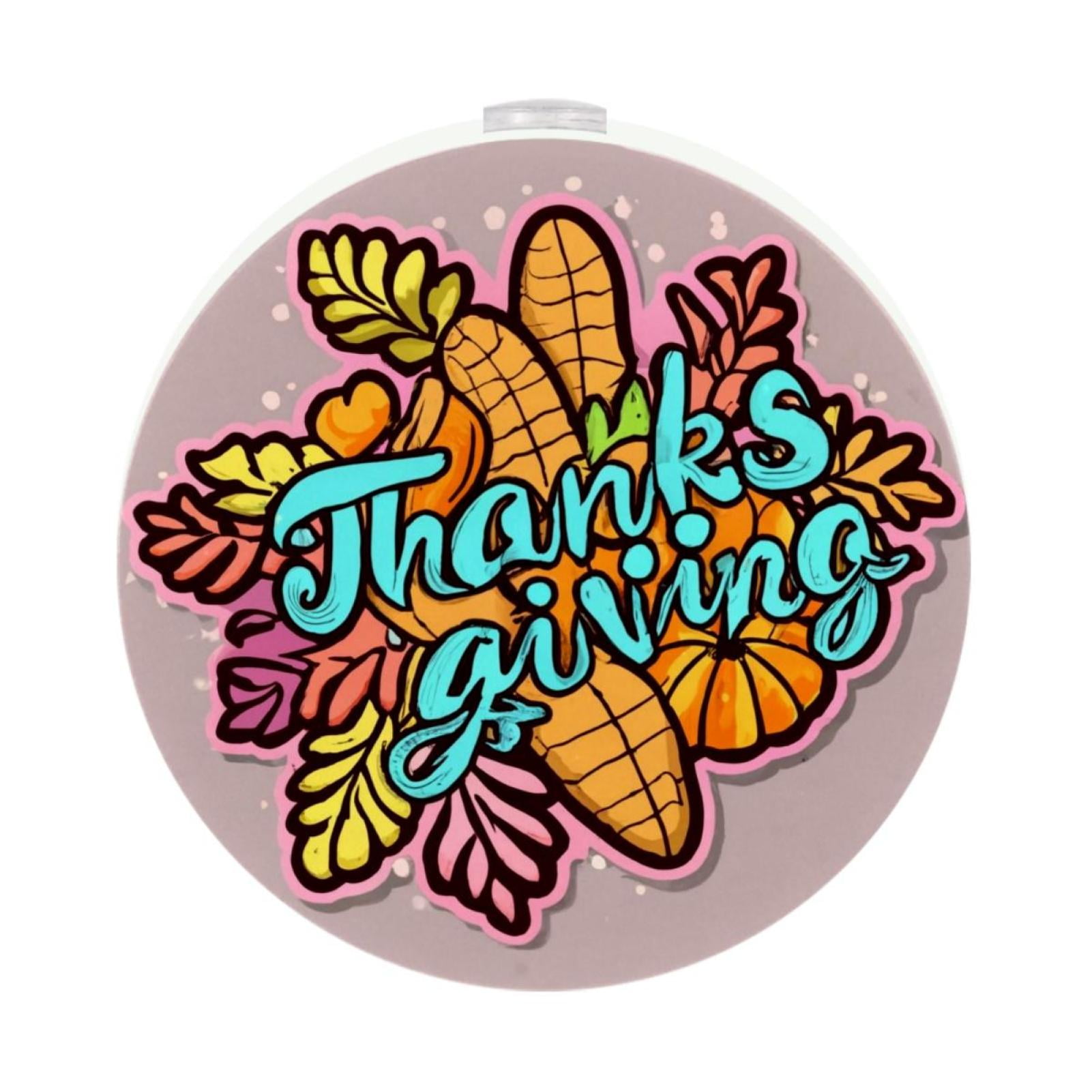 Thanksgiving LED Round Night Light-2PCS, Dimmable Plug-in Circle Wall ...