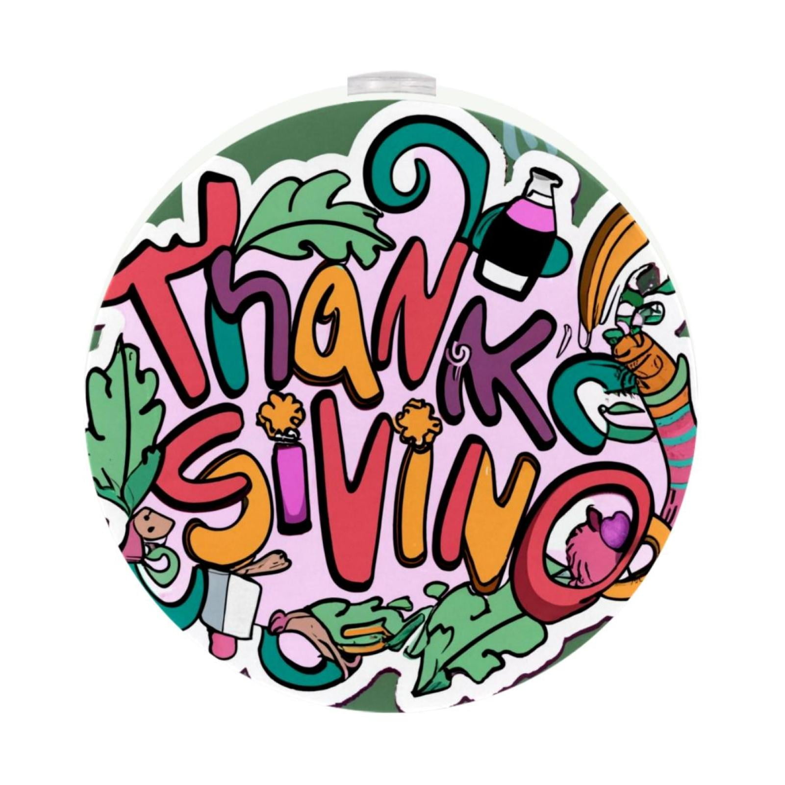 Thanksgiving LED Round Night Light- Set of 2, Portable Rechargeable ...