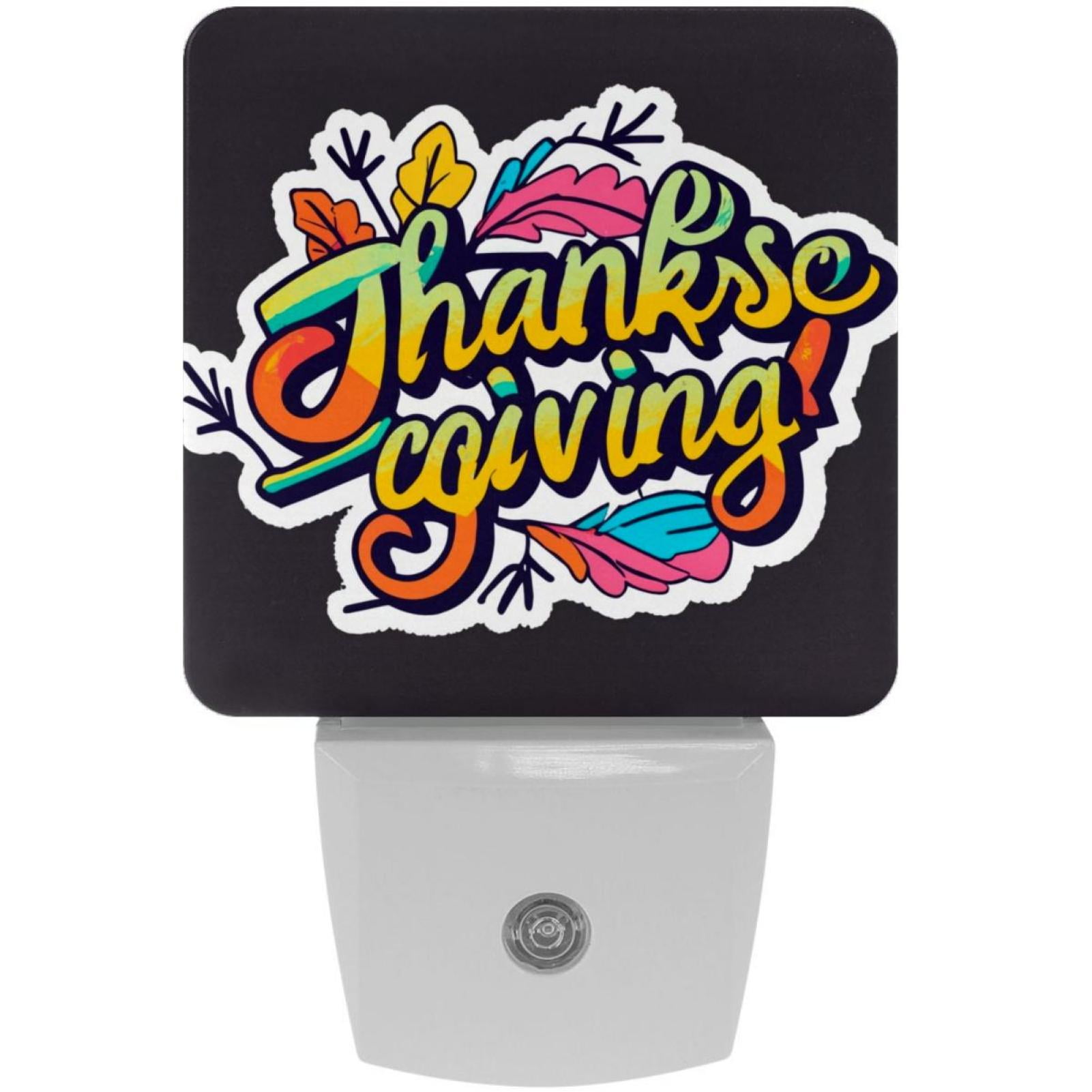 Thanksgiving LED Square Night Lights - Energy Efficient Plug-in Wall ...