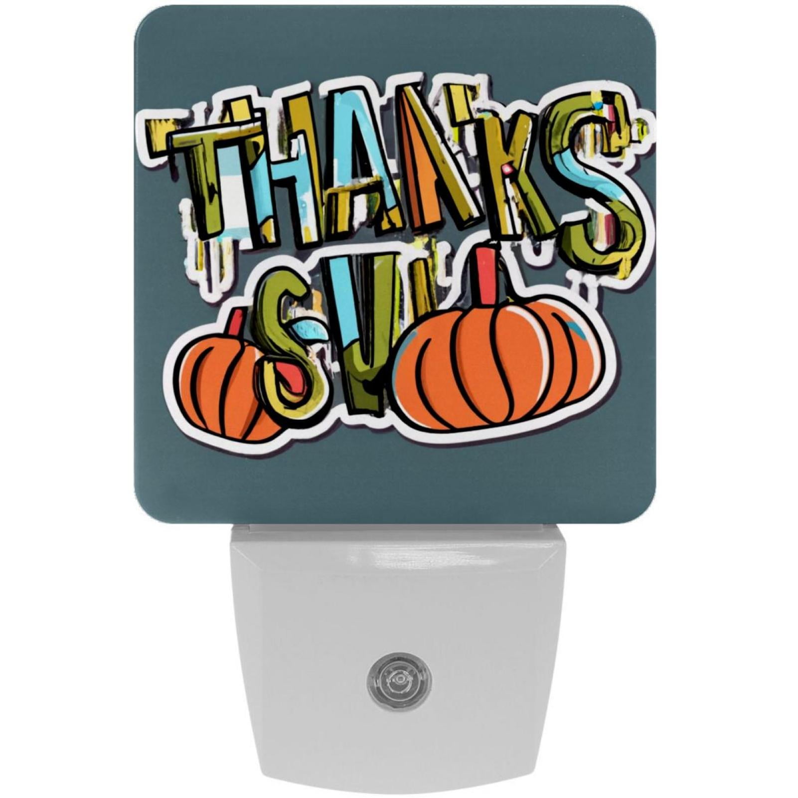 Thanksgiving LED Square Night Lights - Modern and Versatile Plug-in ...