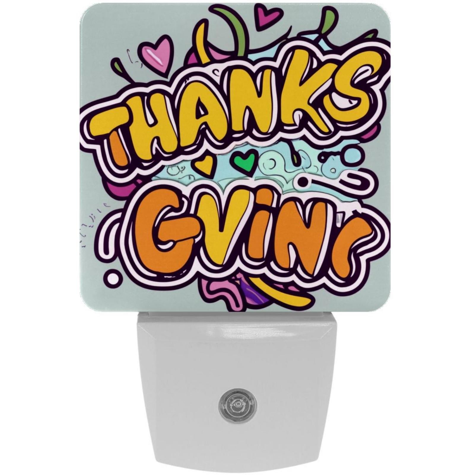 Thanksgiving LED Square Night Lights - Modern and Versatile Plug-in ...